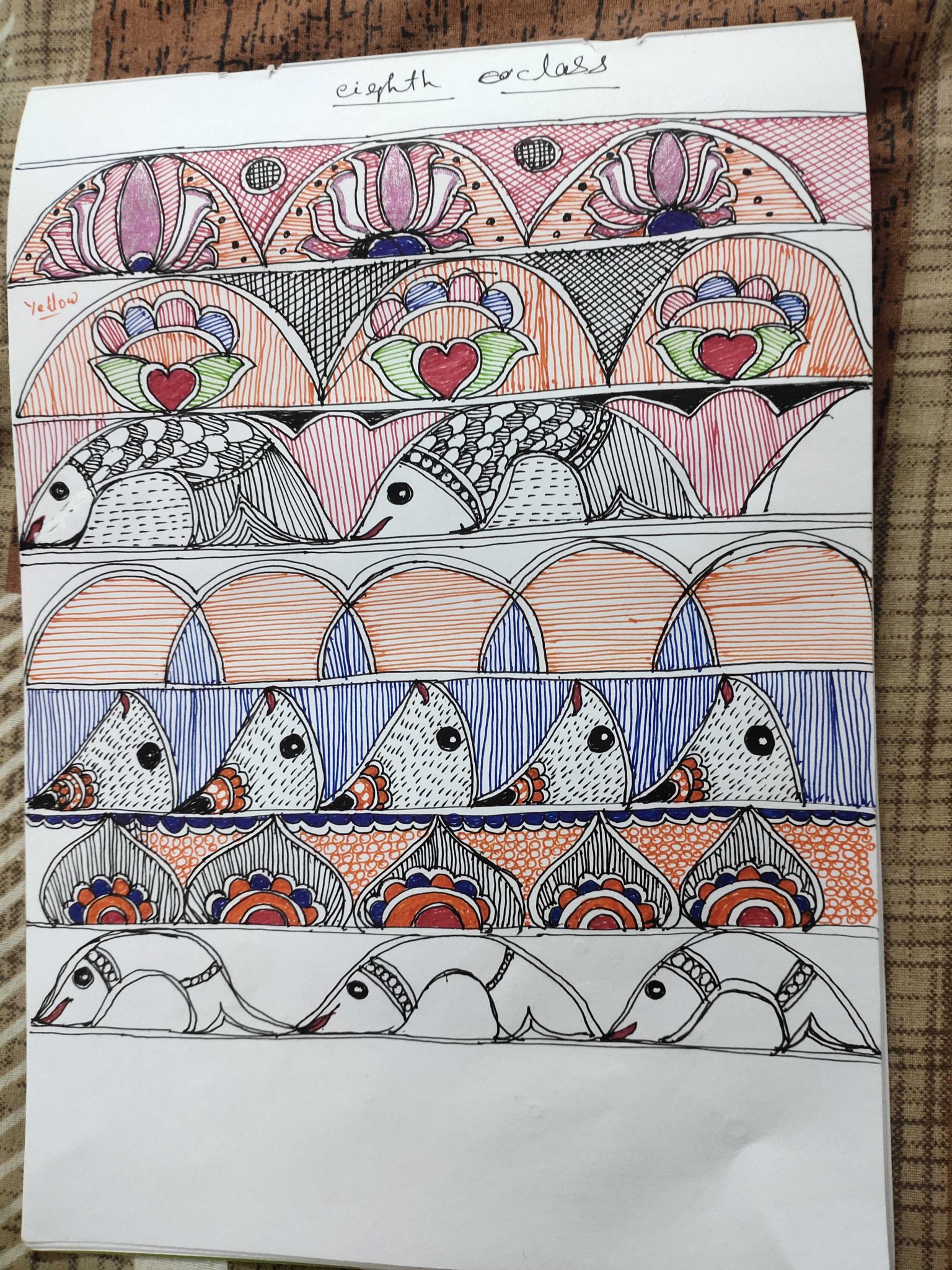 Madhubani Painting Border Design - Madhubani Art Gallery