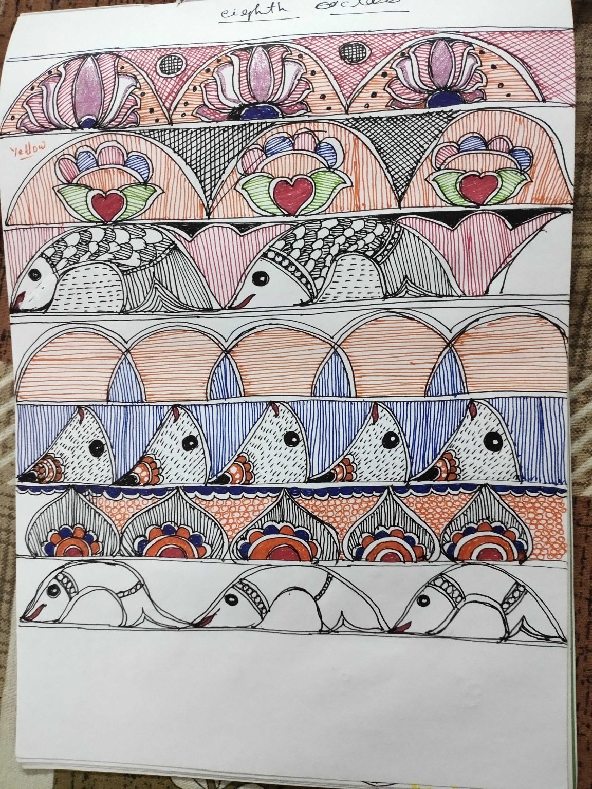 Madhubani Painting Border Design - Madhubani Art Gallery